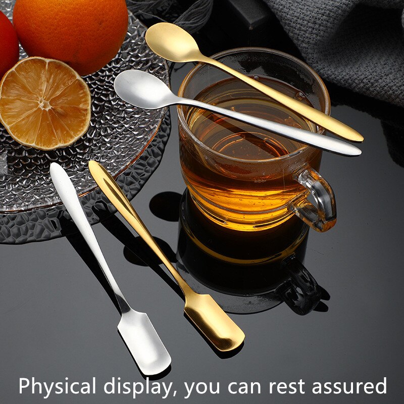 stainless steel tableware square head spoon sand i... – Grandado