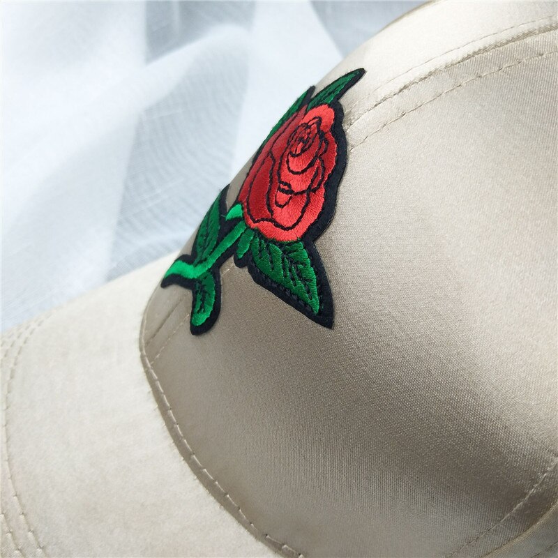 Unisex Rose Embroidery Adjustable Baseball Cap Wom... – Grandado