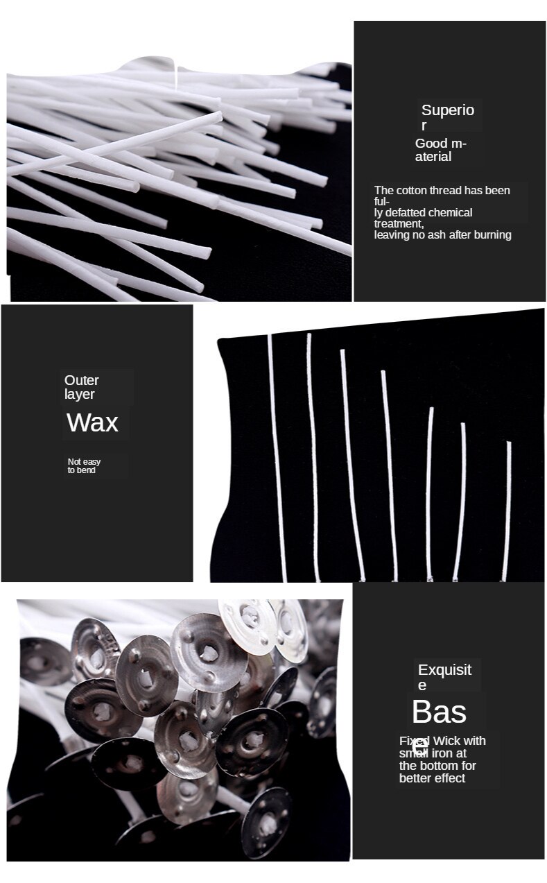 3-20Cm Diy Handgemaakte Wax Core 100Pcs Lont Rookl... – Grandado
