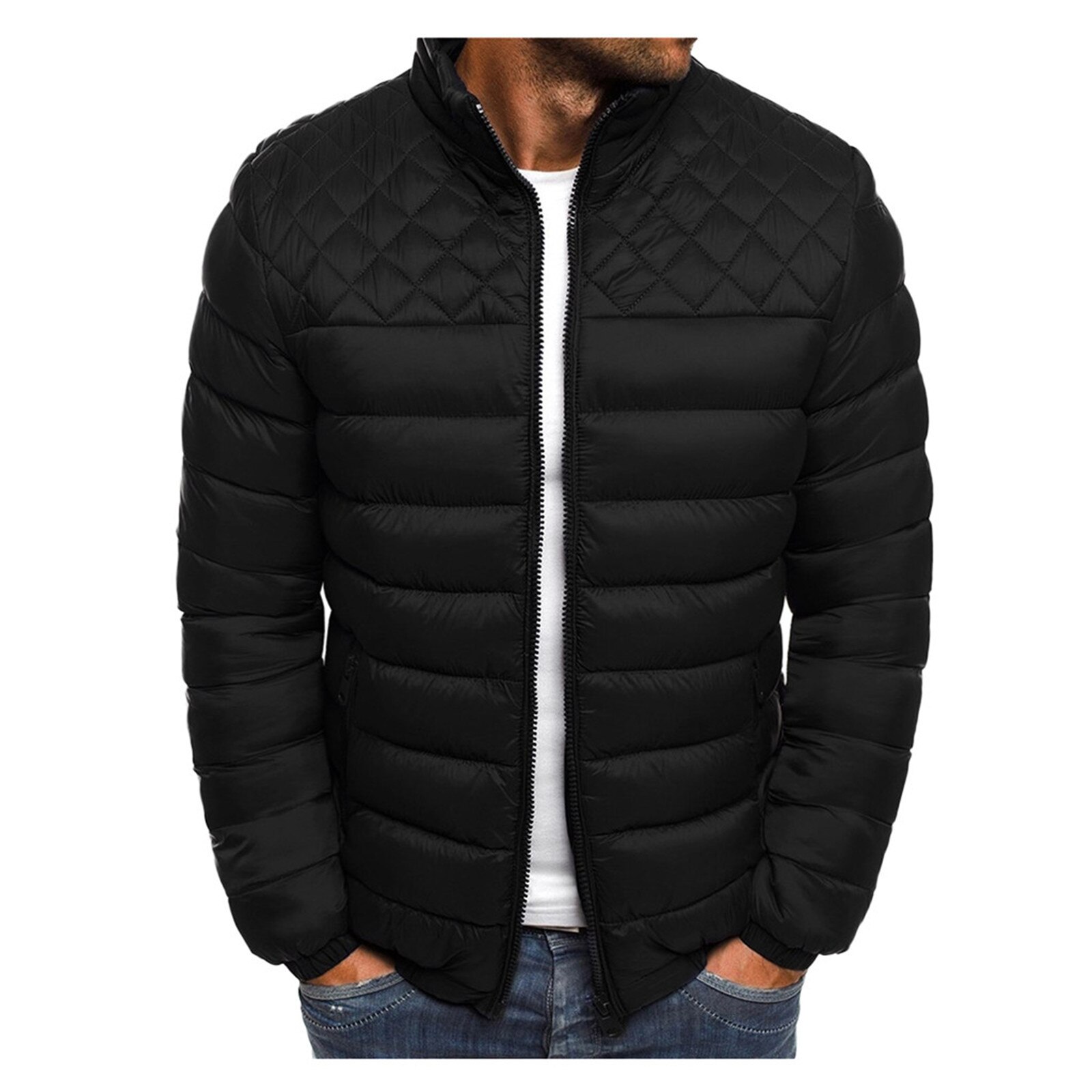 Men's Autumn Winter Zipper Warm Down Jacket Packab... – Vicedeal