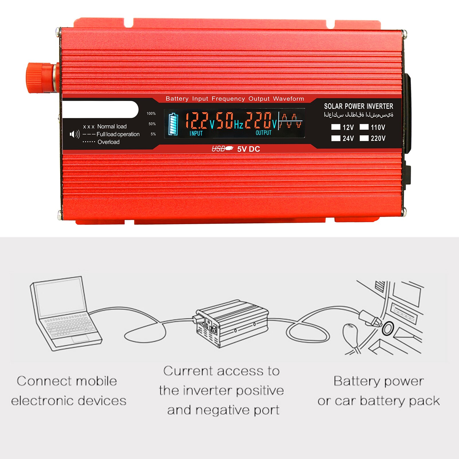 Voltage Converter Continuous power 1000W Peak powe... – Grandado