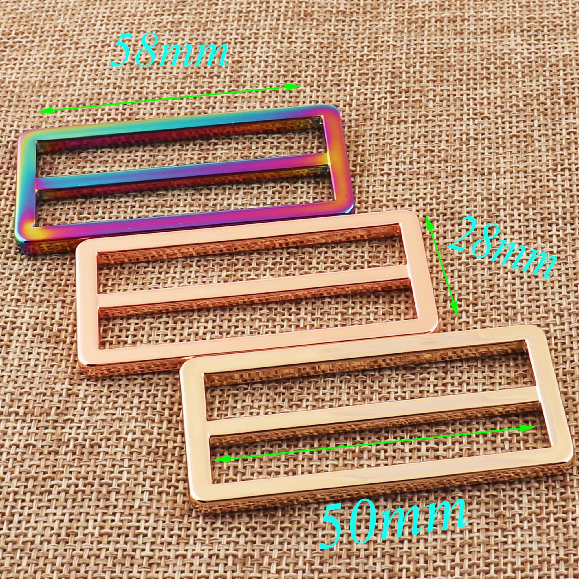 50mm 8 pcs Gold/Rainbow/Rose Gold Slide Buckles St... – Grandado