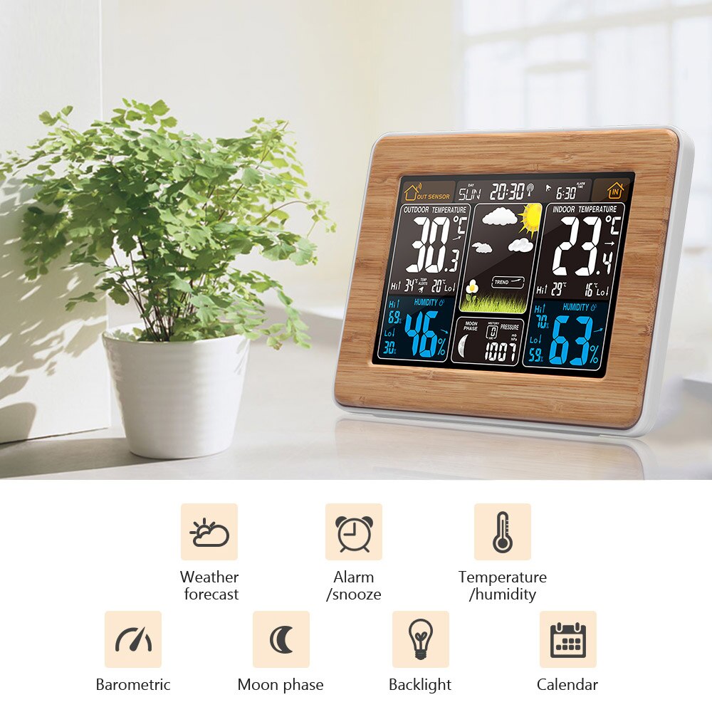 FJ3365 Color Weather Station Indoor/Outdoor Wirele... – Grandado