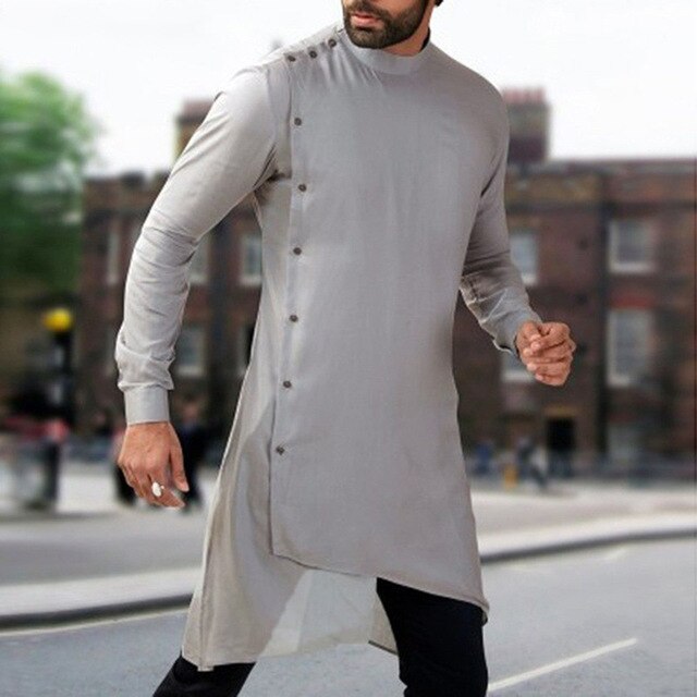 Men Tops Middle East National Style Buttons Coat L... – Vicedeal