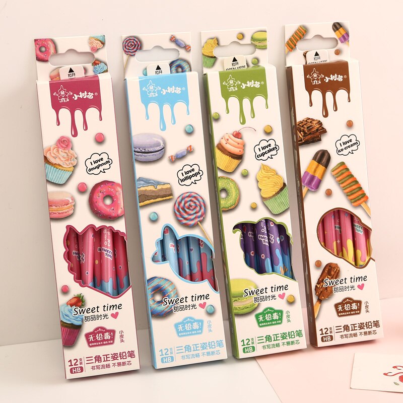 Hethrone 12pcs Donut simple pastel pencil set Stud... – Grandado