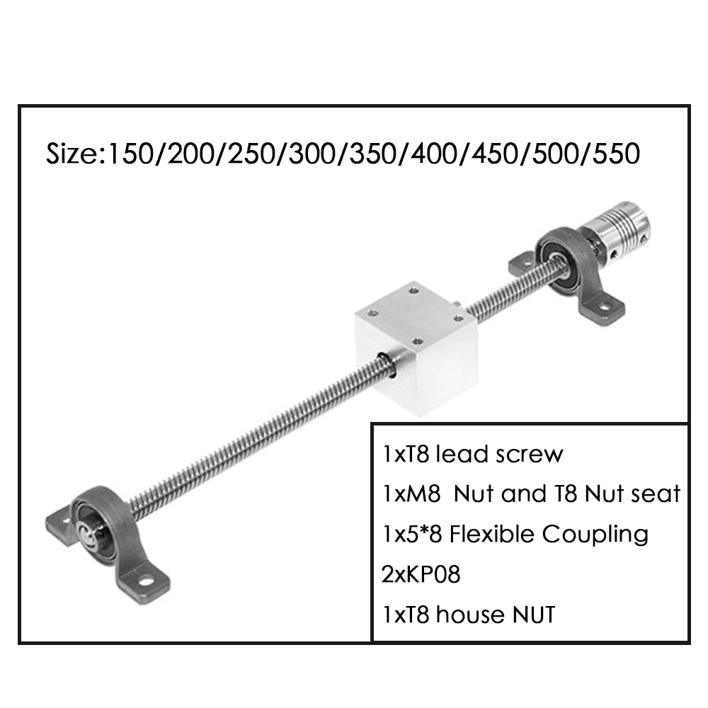 T8 Lead screw Trapezoidal 8mm + T8 house Nut + KP0... – Grandado