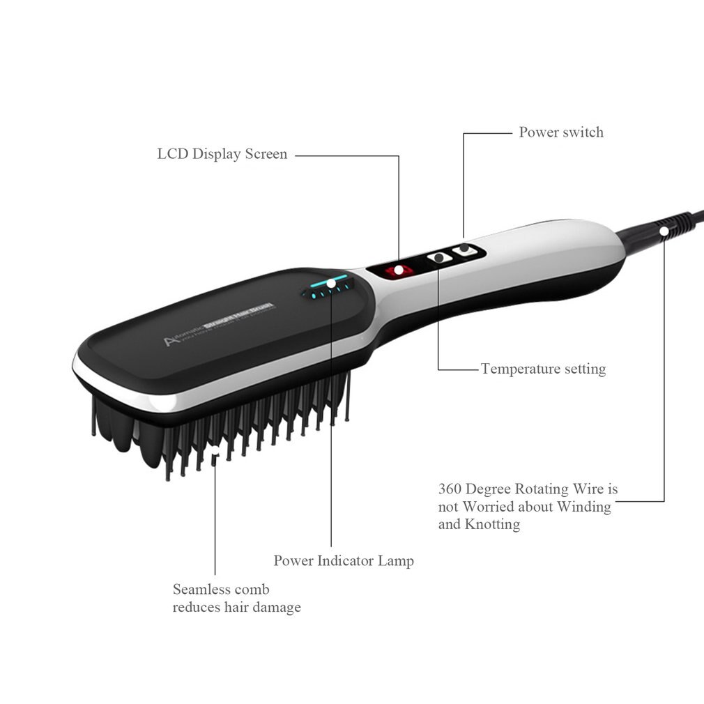 Negatieve Ionen Digitale Display Haar Borstel Arte... – Vicedeal