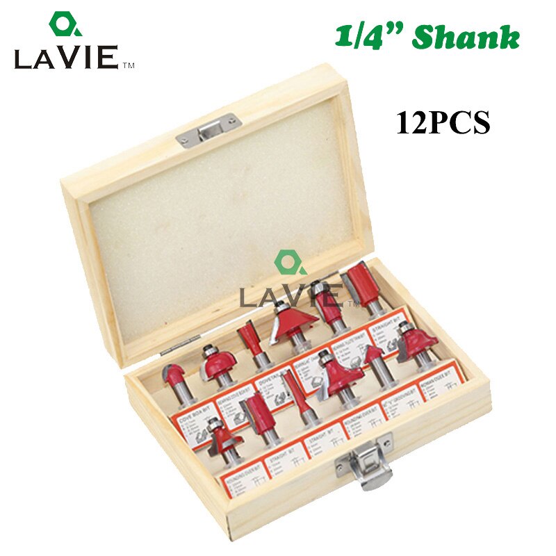 Lavie 12Pcs 15Pcs 1/4 "Frees Frees Hout Bits Recht... – Grandado