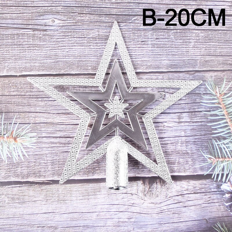 1pc Gold Silver Red Star Christmas Tree Top Star 3... – Grandado