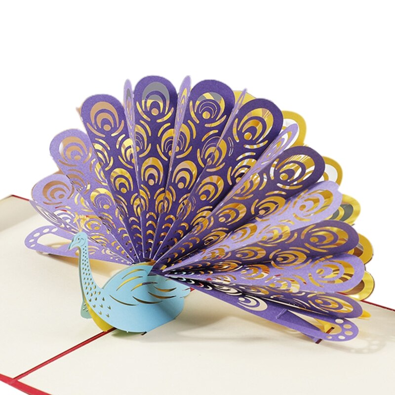 Pauw Pop Up Kaart Handgemaakte 3D Popup Wenskaarte... – Vicedeal