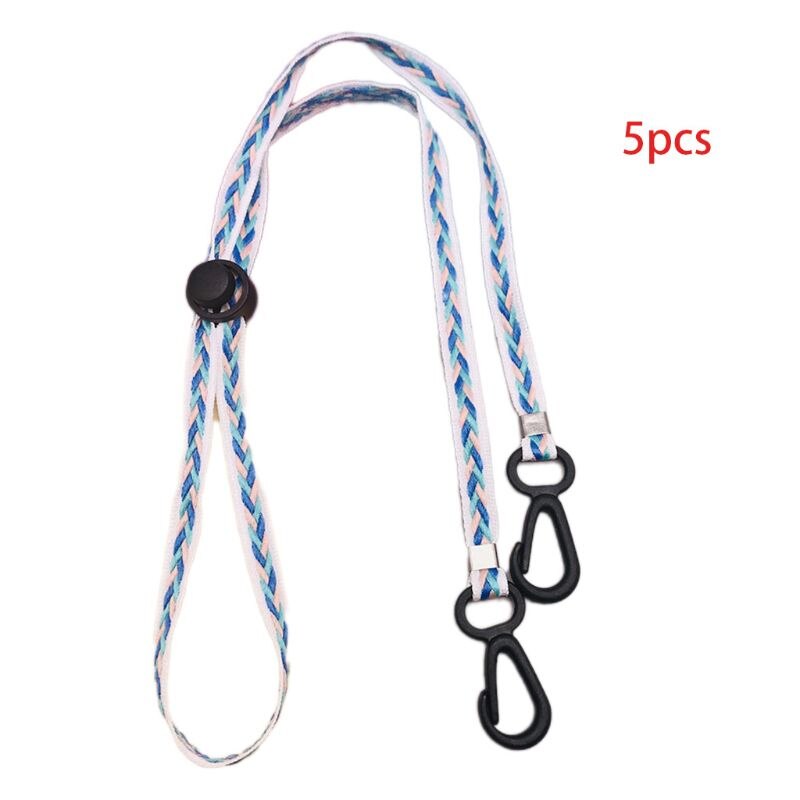 5Pcs Adjustable Face Mask Lanyard Multicolor Weave... – Grandado
