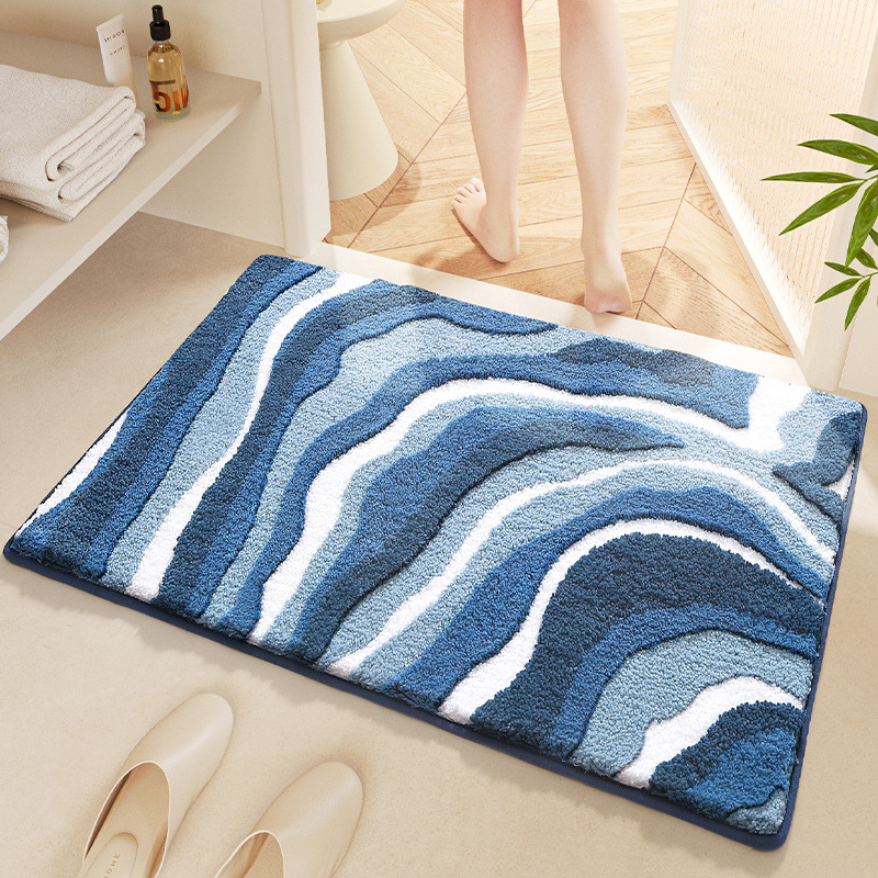 Nordic Style Bathroom Mat, Flocking Absorbent Floo... – Vicedeal