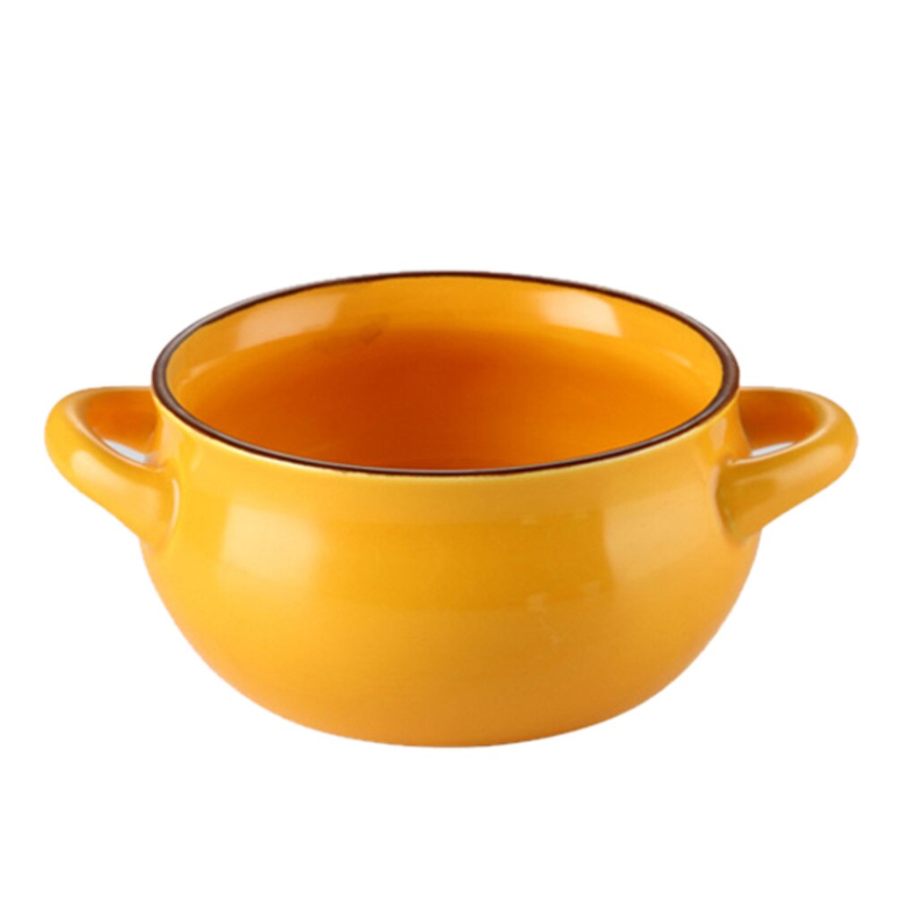Double Handle Ceramic Soup Bowl Restaurant Rice De... – Grandado
