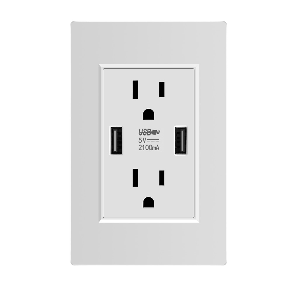 US Standard Dual USB Wall Socket,Double 2.1A Unive... – Grandado
