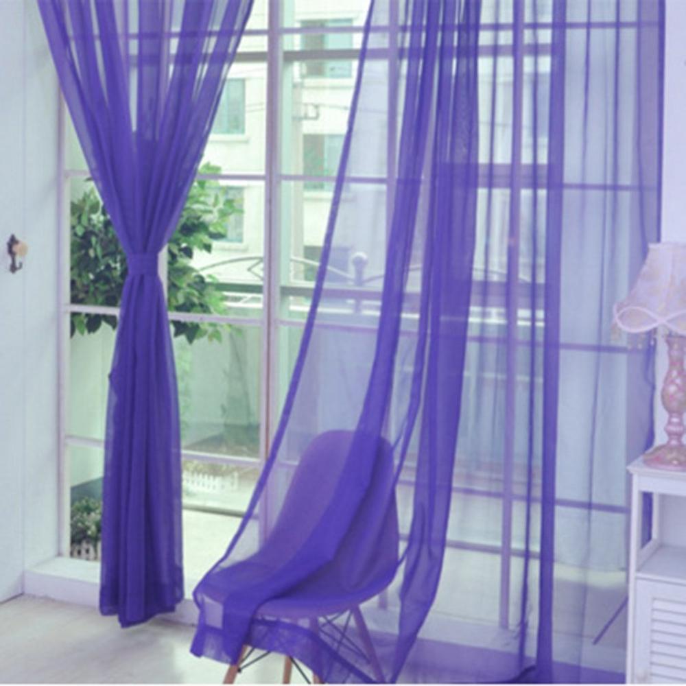 Tulle Curtains for the Kitchen Living Room Solid S... – Vicedeal