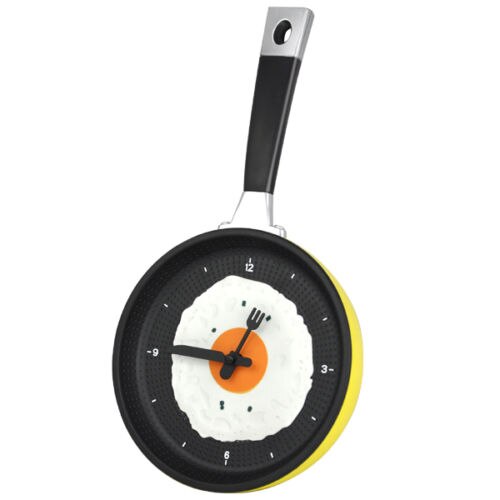 Frying Pan Clock with Fried Egg - Novelty Hanging Kitchen Cafe Wall ...
