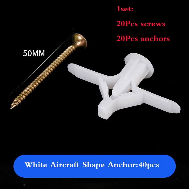 20/40/100Pcs Uitbreiding Gipsplaten Anker Kit Met ... – Vicedeal
