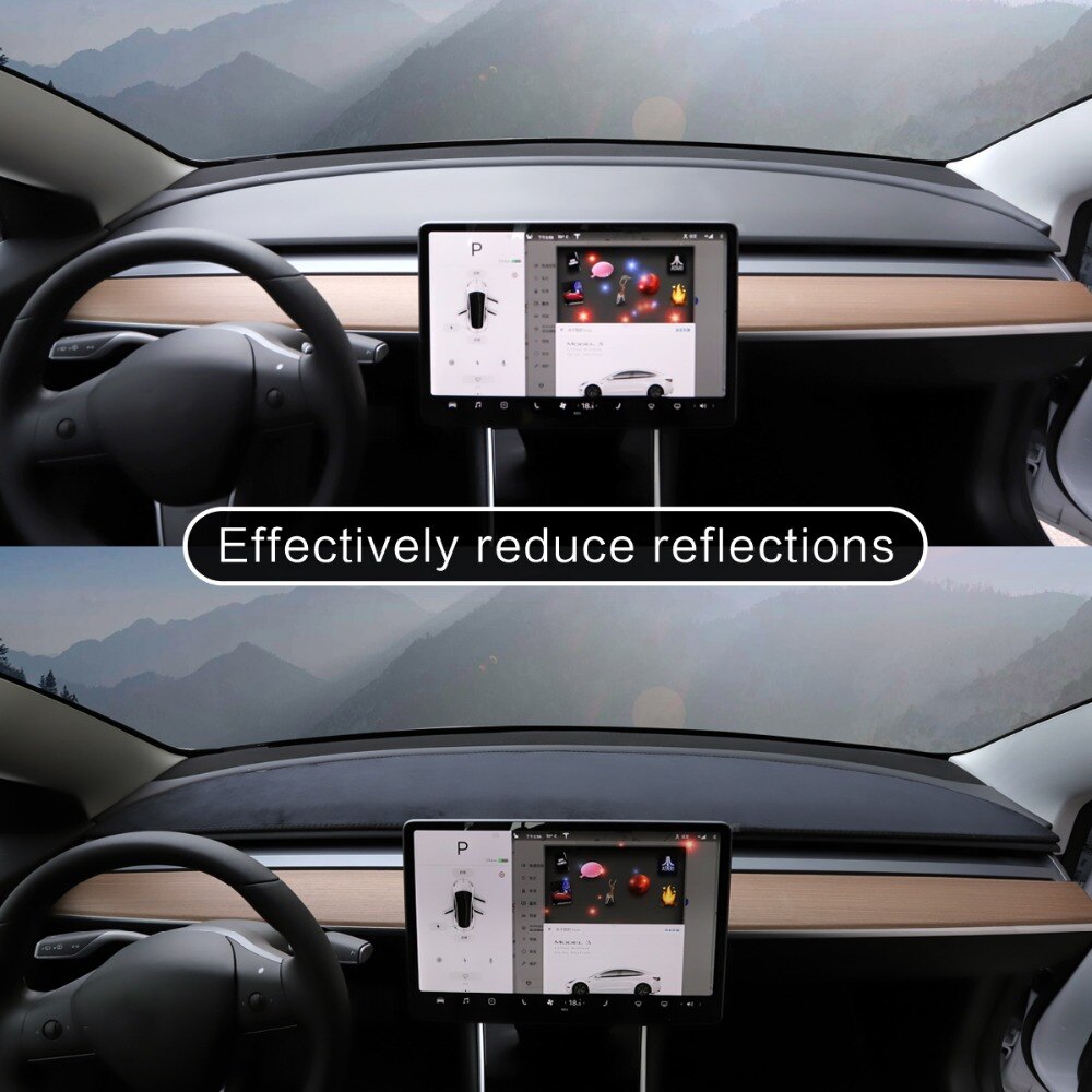 LUCKEASY For Tesla Model 3 Carpet Cover Sunscreen insulation Instrument ...