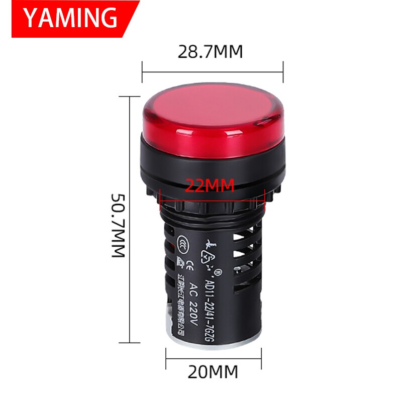 P127 22mm Indicator LED Lamp Signal Pilot Lamp AD1... – Vicedeal