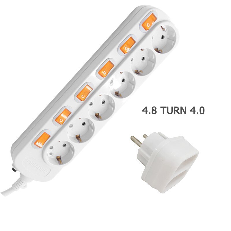 Power Strip Surge Protection EU Plug 6 Outlets 16A... – Grandado