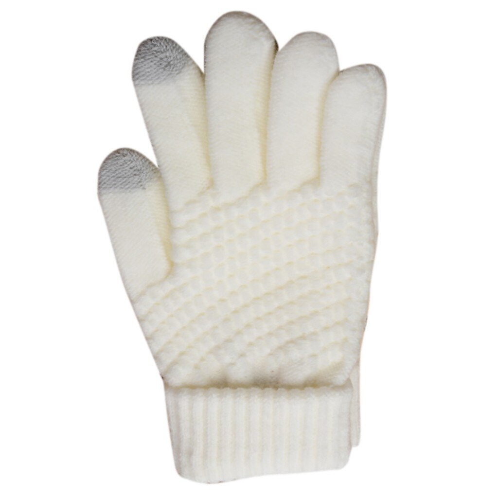 Knitted Black mittens Knit Click Screen Fingers Sc... – Grandado