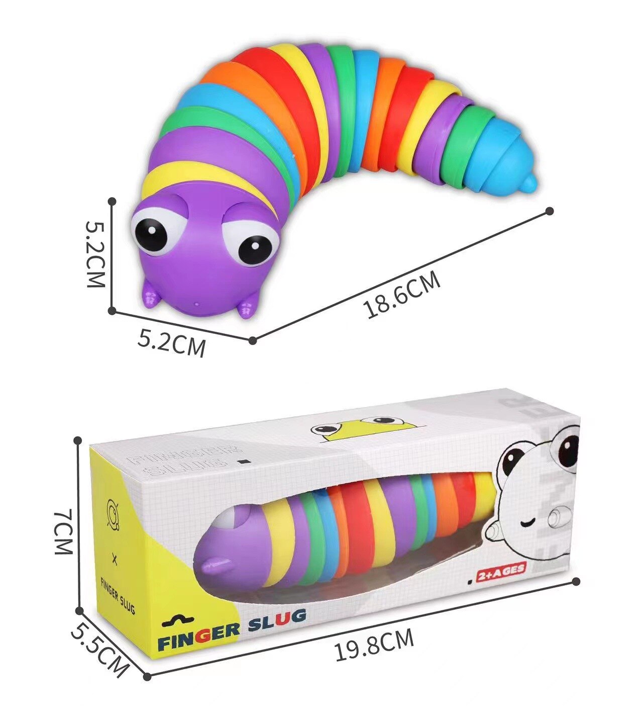 Fidget Slug Speelgoed Rups Gewrichten Gekruld Up K... – Grandado