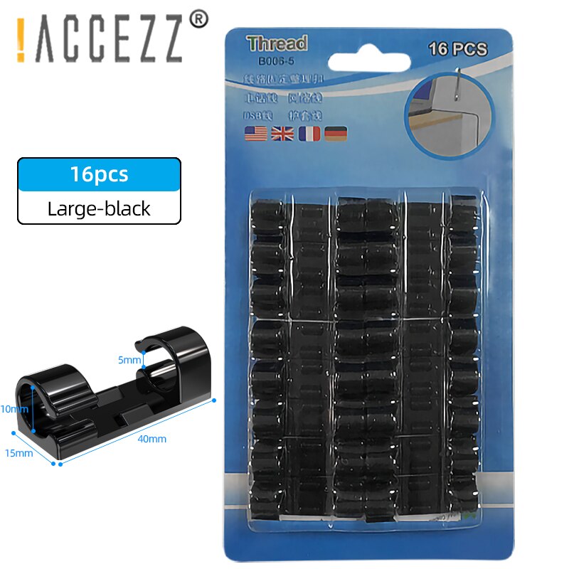!ACCEZZ Self-Adhesive Wire Organizer Line Cable Cl... – Grandado