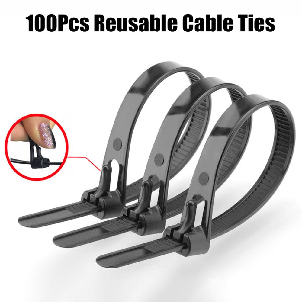 100Pcs Releasable Nylon Cable Ties May Loose Slipk... – Vicedeal