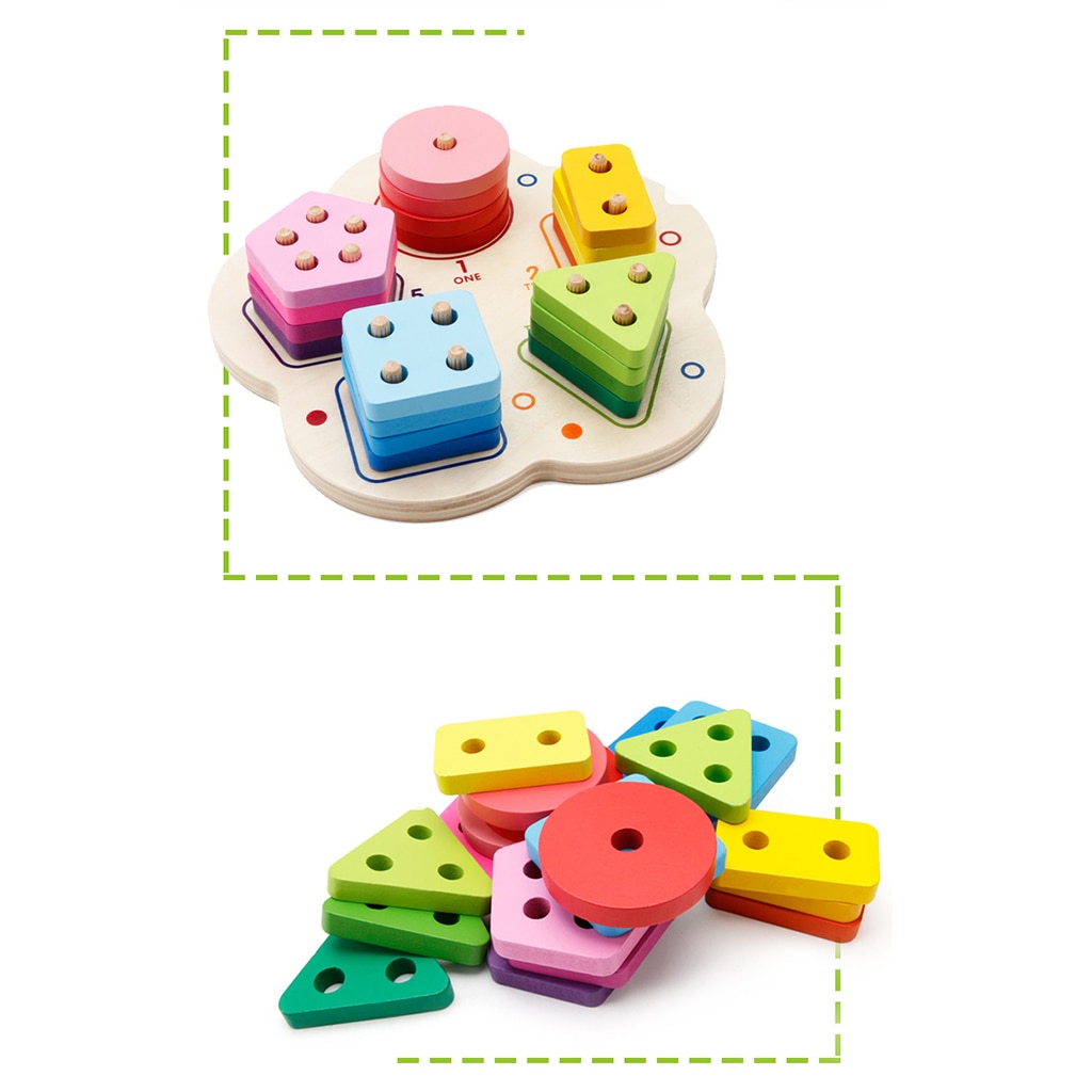 Wooden Color Recognition & Shape Sorter, Colorful ... – Vicedeal