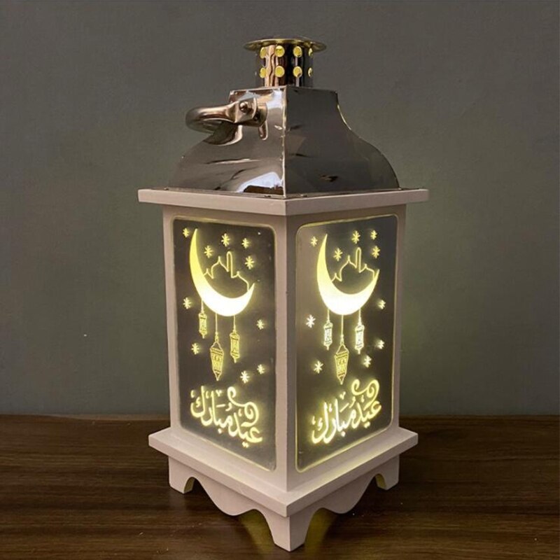 Wooden LED Light Hanging Lantern Eid Mubarak Ramad... – Vicedeal