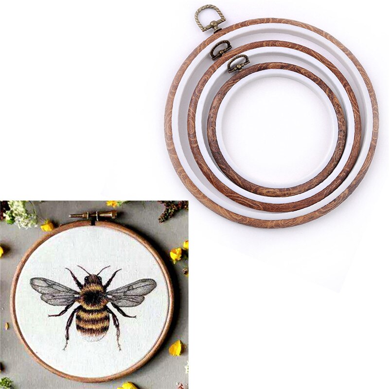 8 Size Wood Plastic Frame Embroidery Hoop Ring Cir... – Grandado