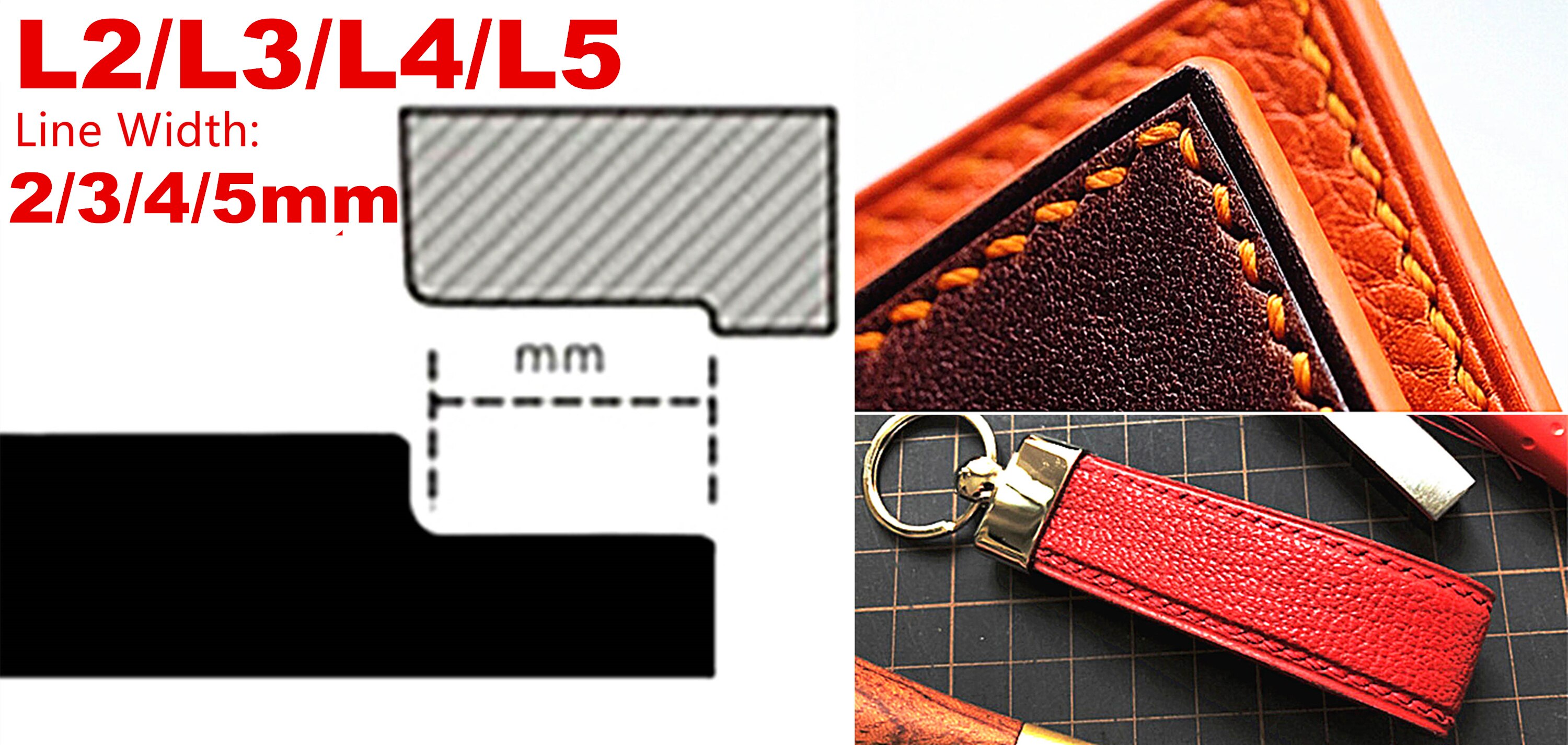 5kinds L Type Leather Craft Electric Edge Crease E... – Grandado