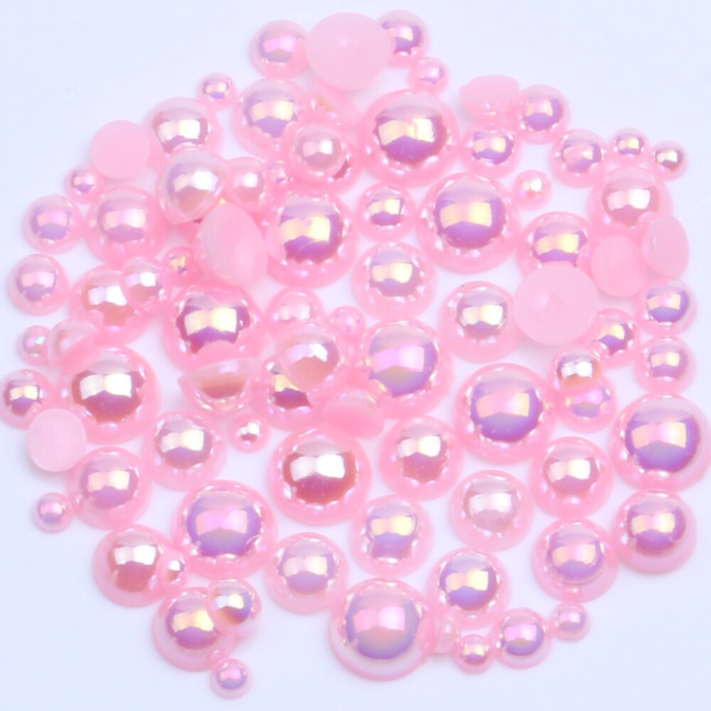 Light Pink AB Half Round Pearls 2-12mm And Mixed S... – Vicedeal