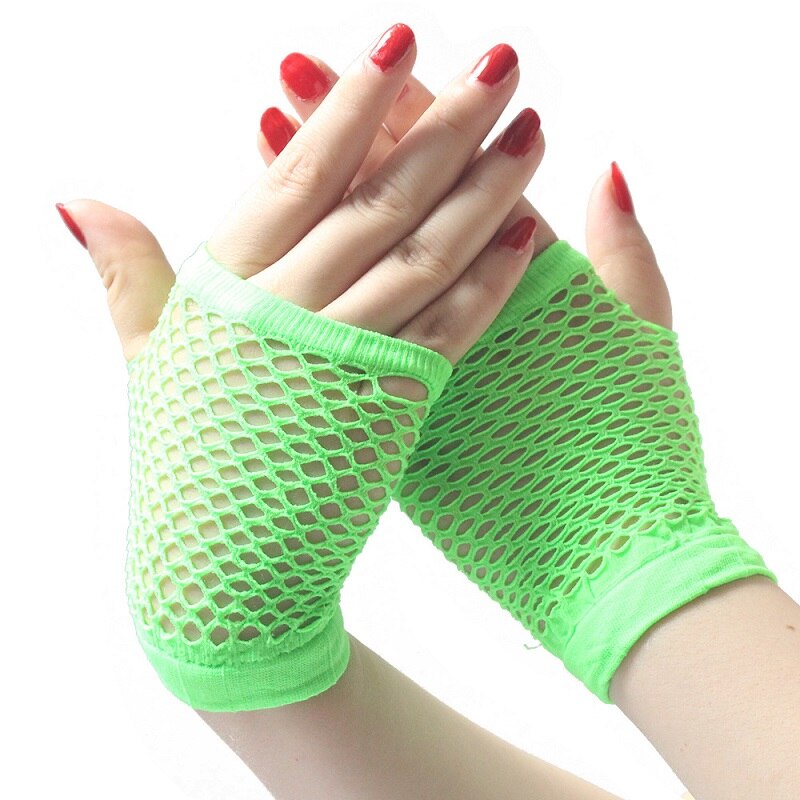 6 Color Neon Gloves Fingerless Diva Fishnet Wrist ... – Vicedeal