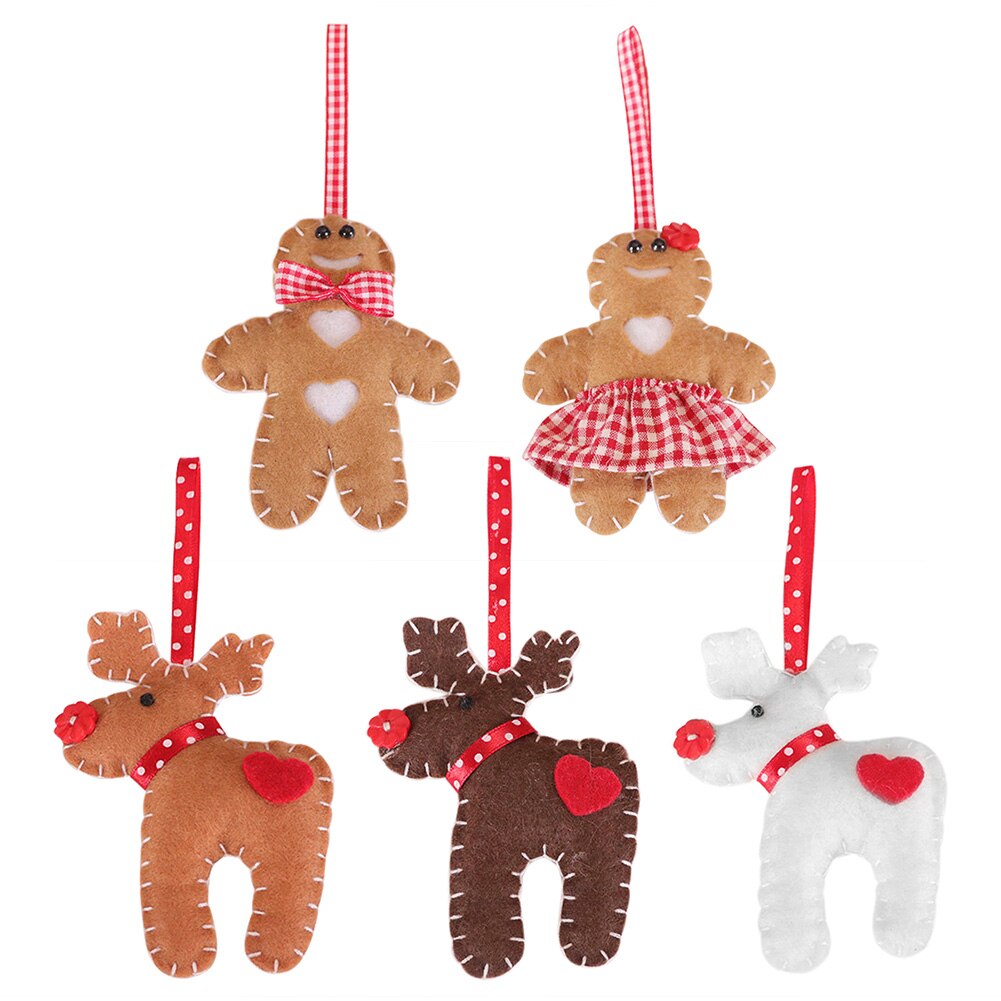 Deer Gingerbread Man Doll Pendants Felt Hanging Or... – Grandado