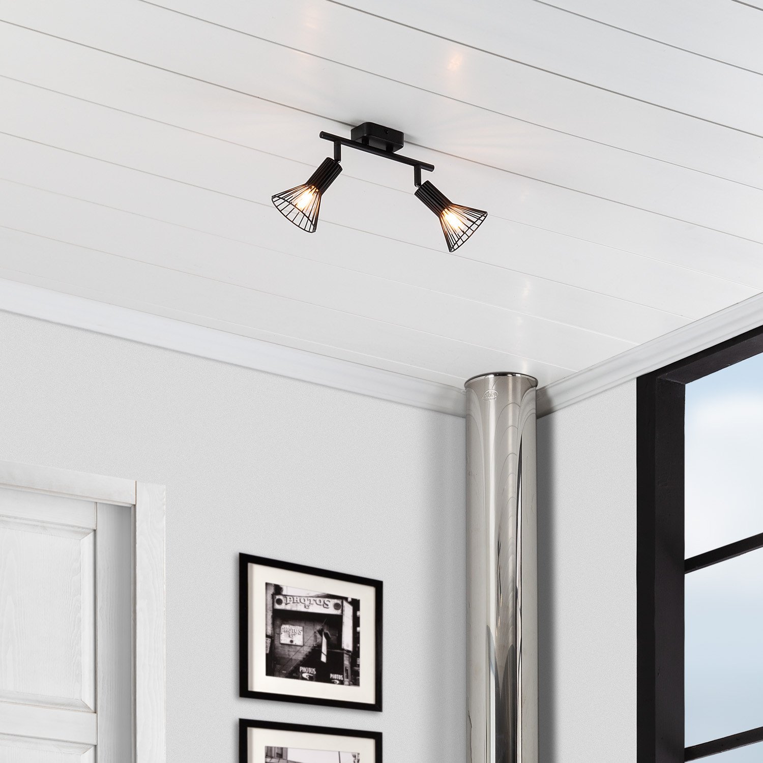 Decke Lampe Lenkbare Royal 2 lichter strahler Schw... – Vicedeal