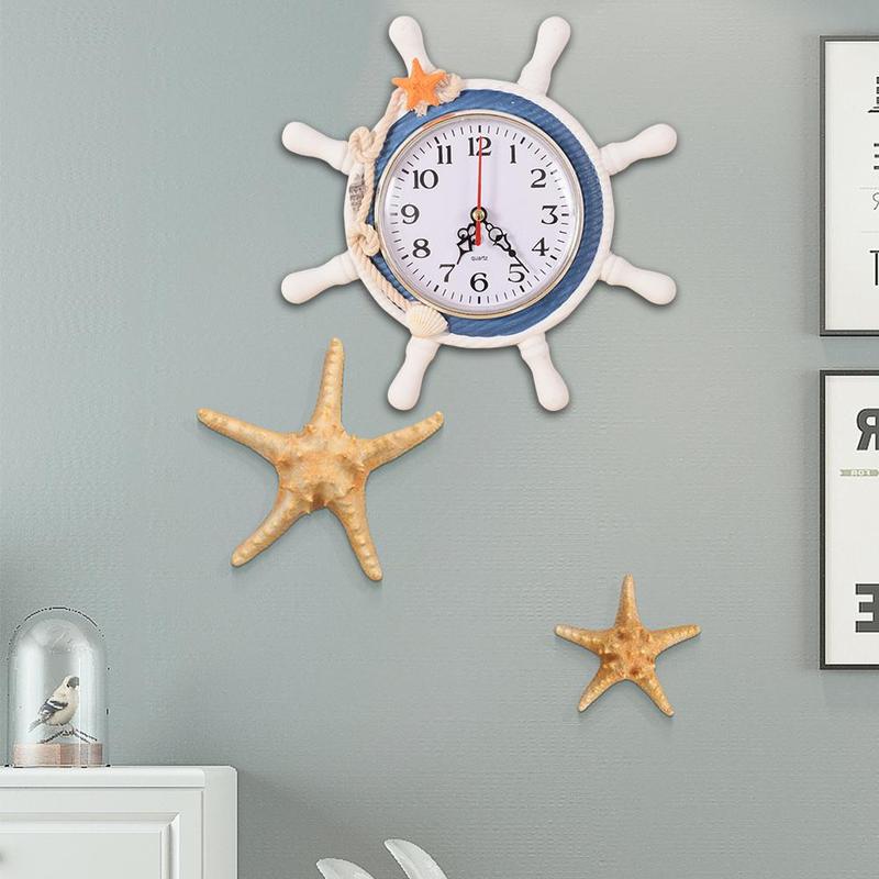1pc Well Shape Clock Beach Sea Theme Wheel Rudder ... – Grandado