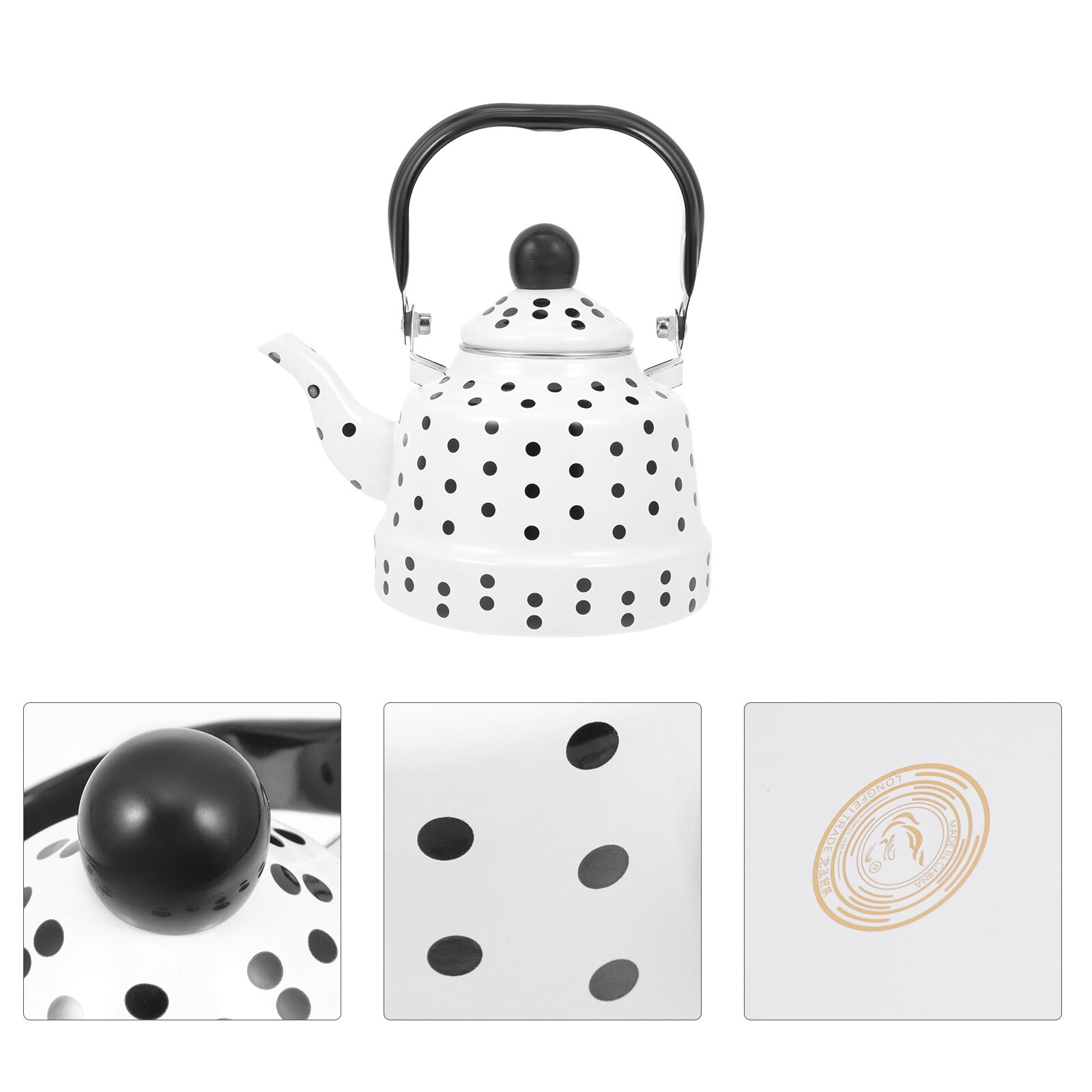 Water Boiling Kettle Enamel Dot Pattern Heating Wa... – Grandado