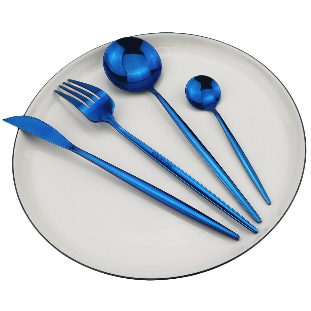 And Noble Blue Cutlery Set Tableware Set 304 Stain... – Vicedeal