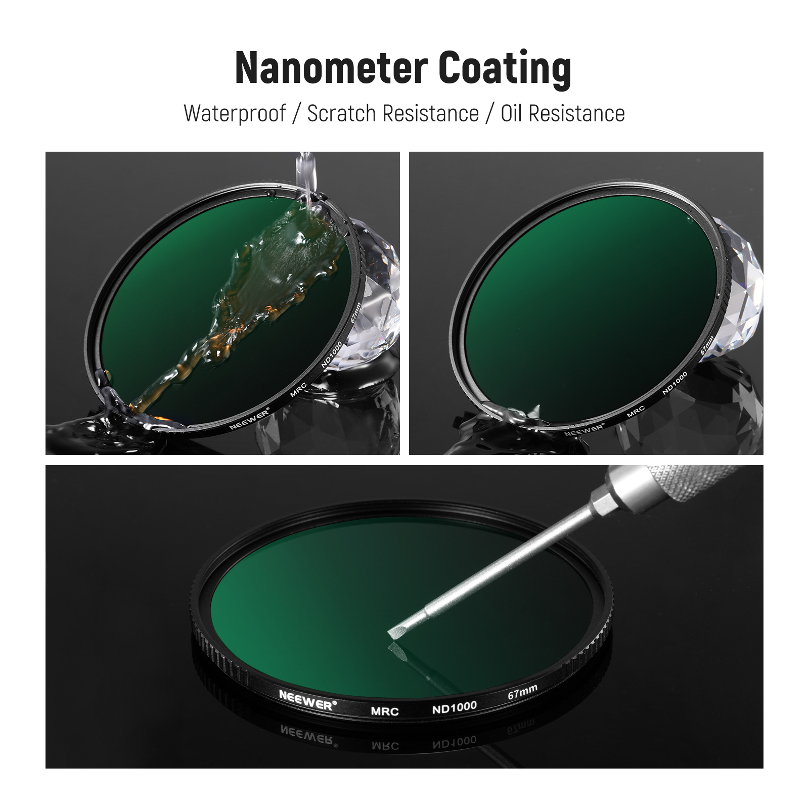NEEWER Fixed ND Filter Kit ND1000 ND64 ND8 ND4 Neu... – Grandado