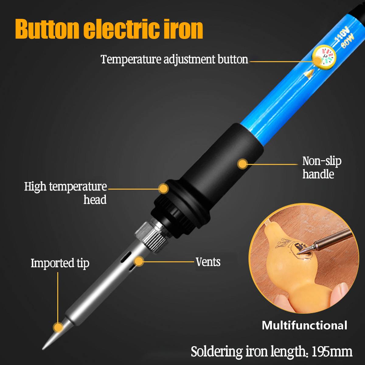 101pcs 60W Adjustable Temperature Electric Solderi... – Vicedeal