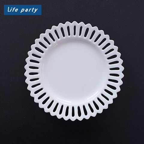 Nordic Embossed Hollow Plate Palace Flat Plate Hig... – Grandado