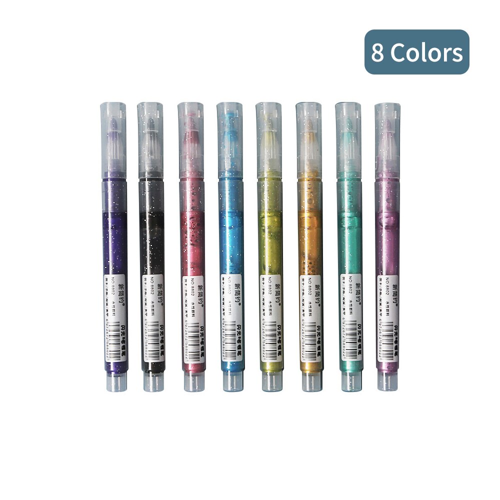 8Colors Glitter Metallic Marker Pens Set Paint Pen... – Grandado