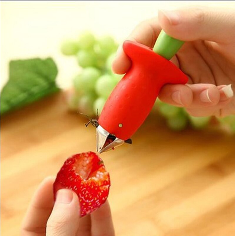 1Pcs Strawberry Huller Metal Tomato Stalks Plastic Fruit Leaf Knife ...