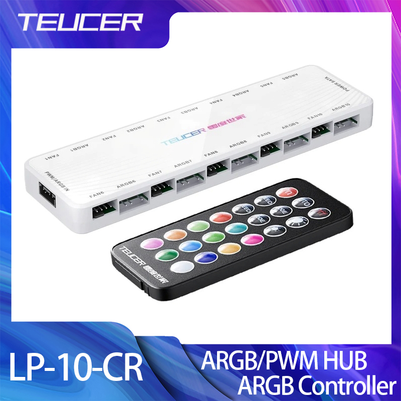 Teucer lp -10 argb/pwm-hub med argb-kontroller 2 i... – Vicedeal