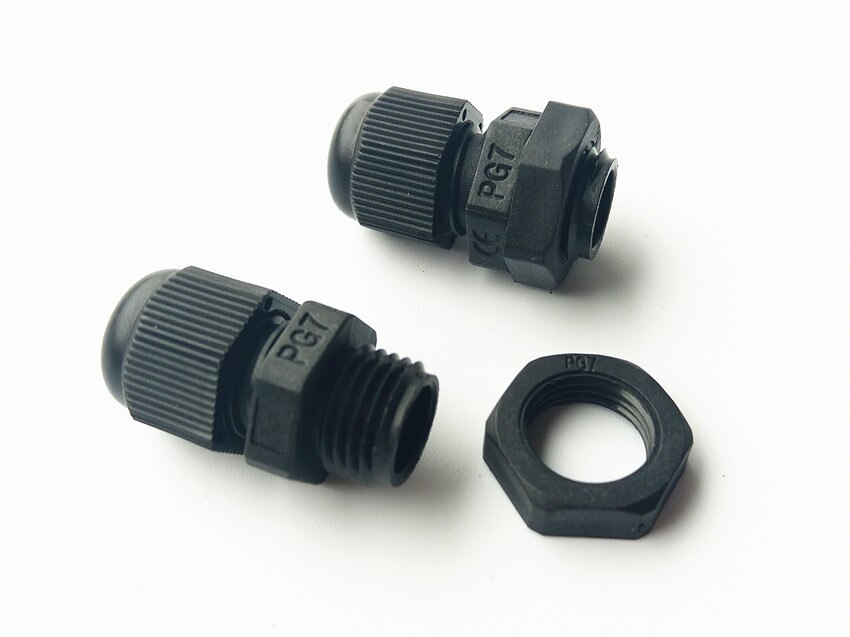 PG7 Cable Gland 20 pcs Black Plastic Waterproof Ad... – Grandado