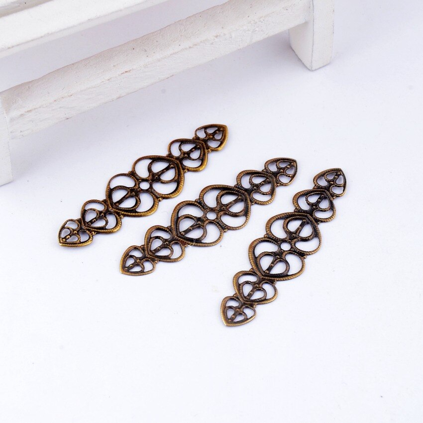 20 stk antik bronze filigran kærlighed hjerte wrap... – Grandado