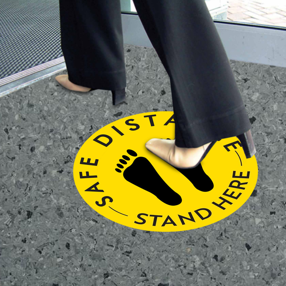 5pcs Safe Distance Stand Here Foot Floor Sticker f... – Vicedeal