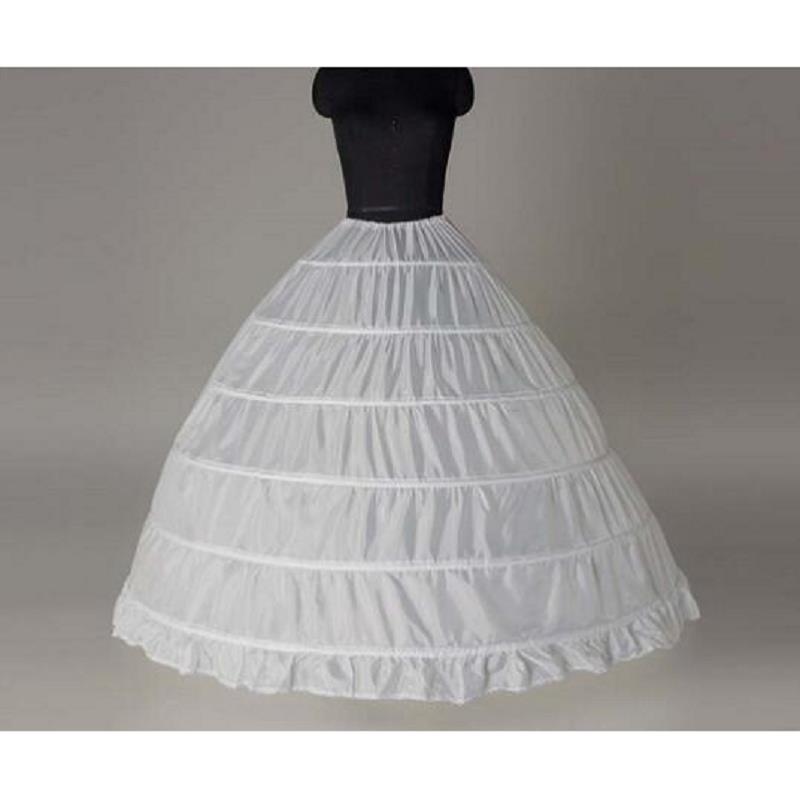 White Ball Gown 6-Hoop Tulle Net Promenade di Nozz... – Grandado