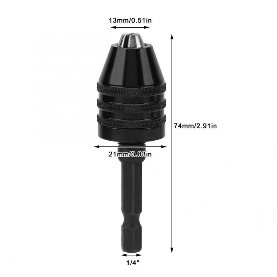 Hex Shank Keyless Drill Chuck 0.3-6.5mm Clamping Range Impact Drill Bit ...